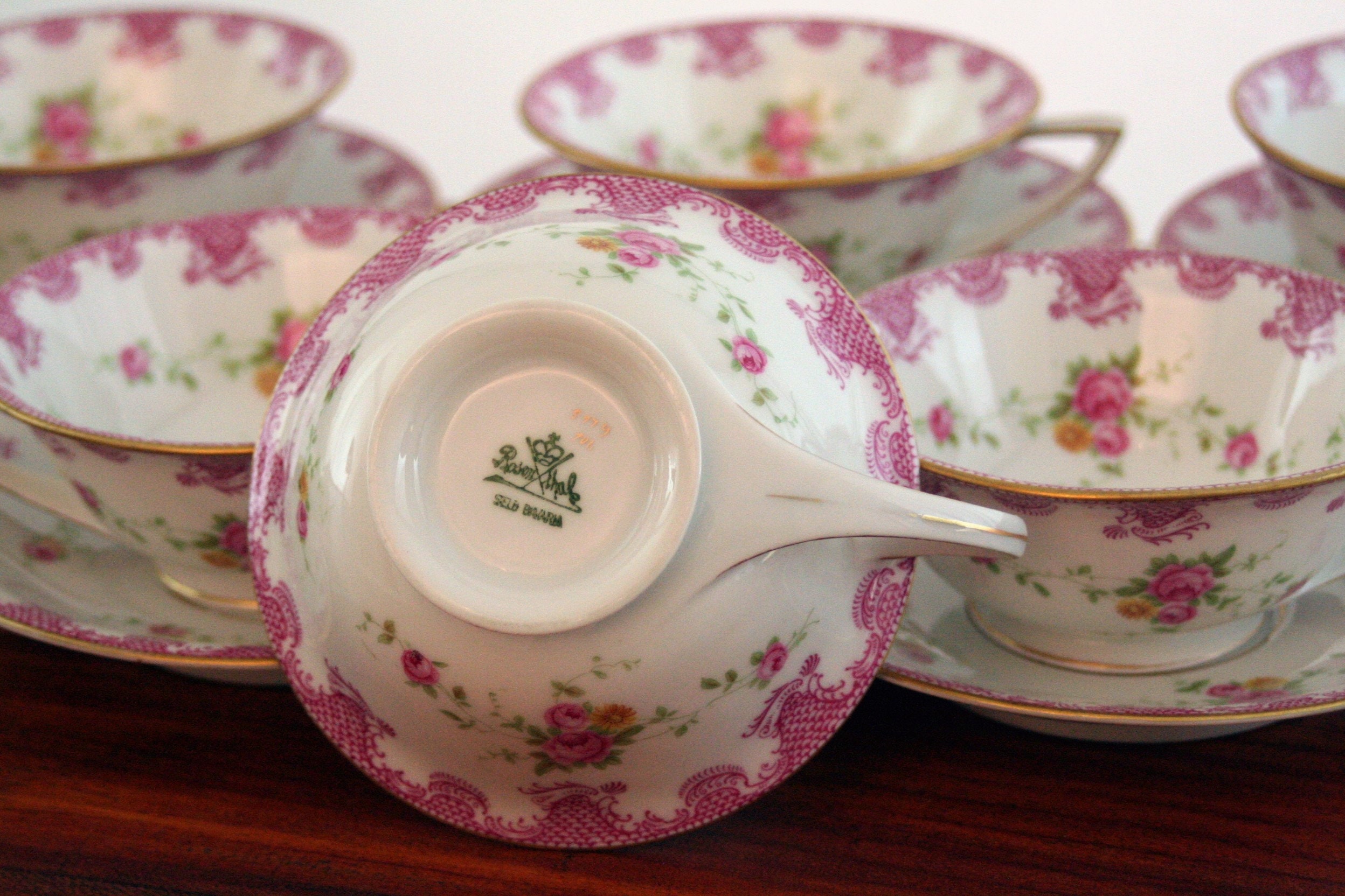 Vintage Rosenthal Selb-bavaria Tea Cups,pink Pattern With Pink Roses ...