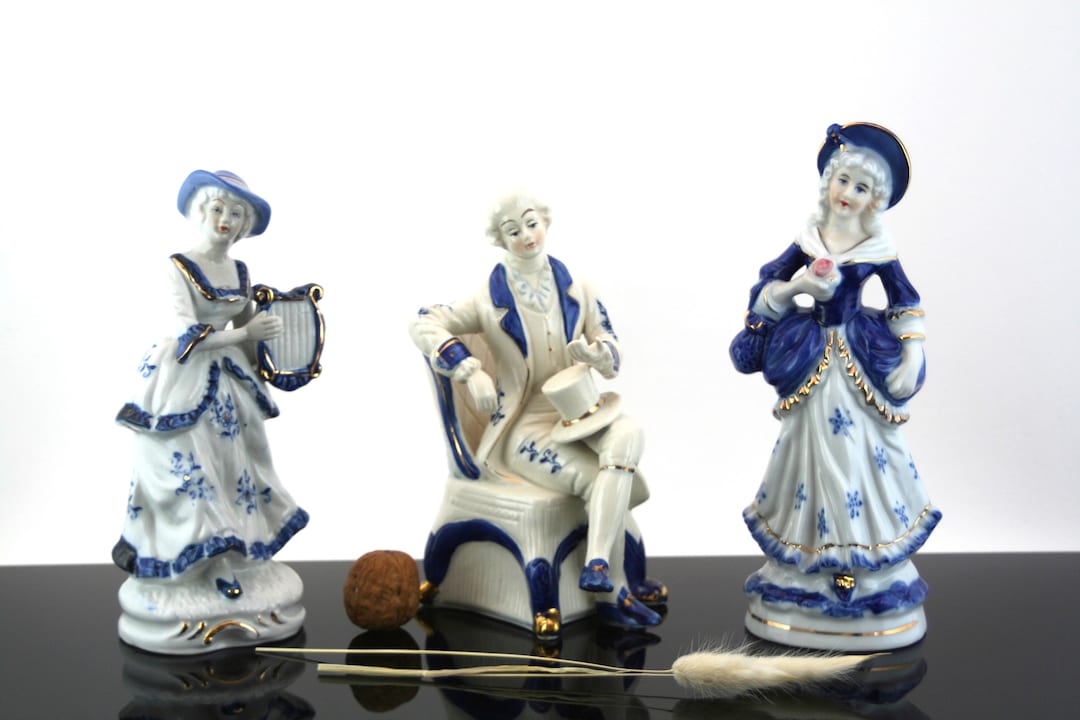Enchanting Victorian Figurine Collection: Graceful Lady Harpist ...
