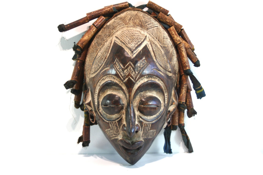 Chokwe Pwo Mwana Mask – Antique African Tribal Carving With Bamboo Hair ...