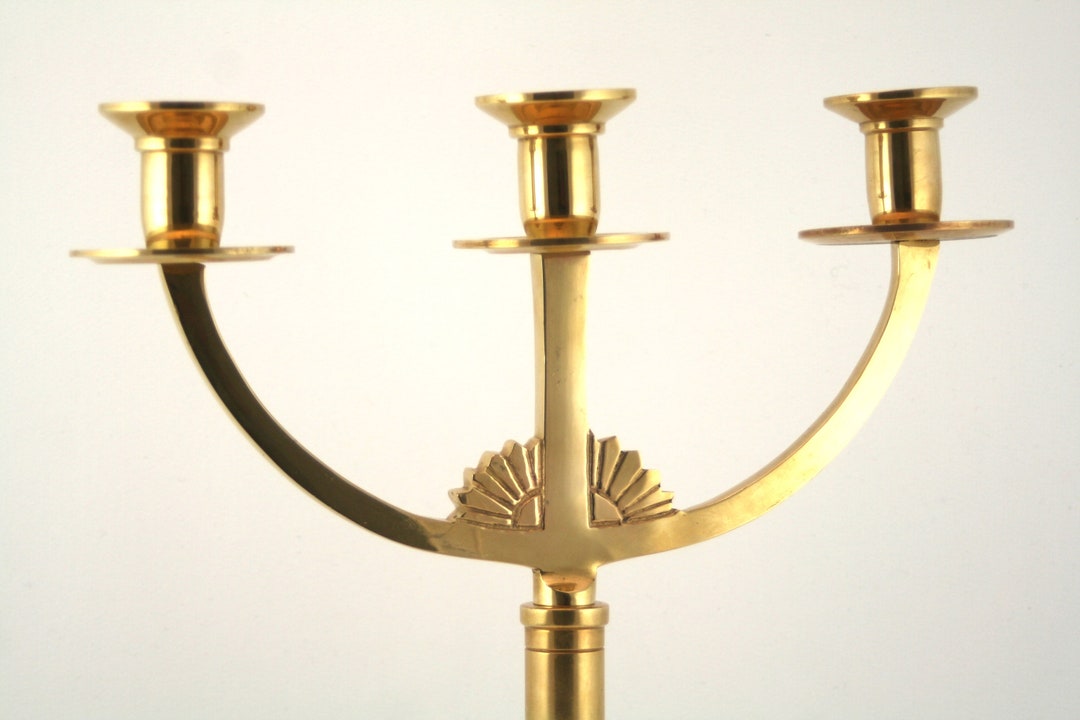 Art Deco Candelabra: A Timeless Masterpiece in Solid Brass, Dating Back ...