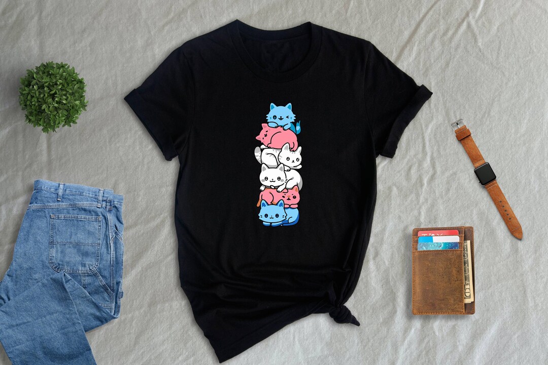 Transgender Pride Cat Shirt, LGBT Kawaii Cats T-shirt, Cute Anime ...