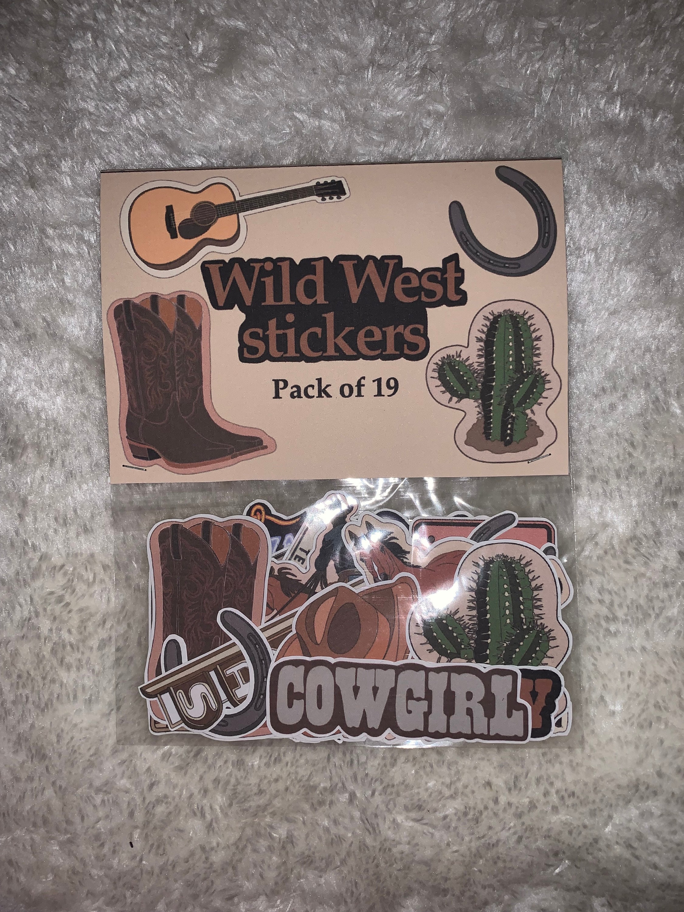 Cowboy Cowgirl Western Illustrated Stickers and Sticker Pack journaling ...