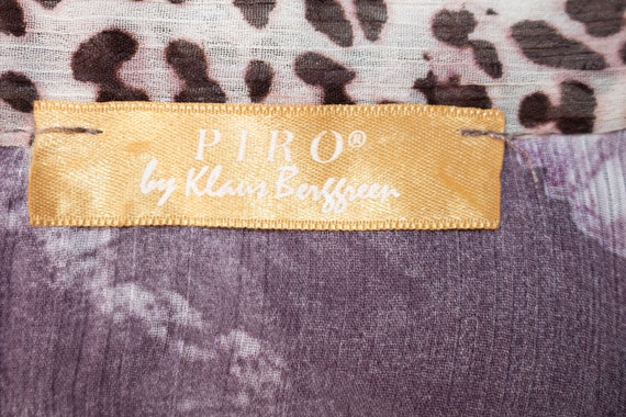 Piro/Elisa Cavaletti Blouse Purple Floral Leopard Lon… - Gem