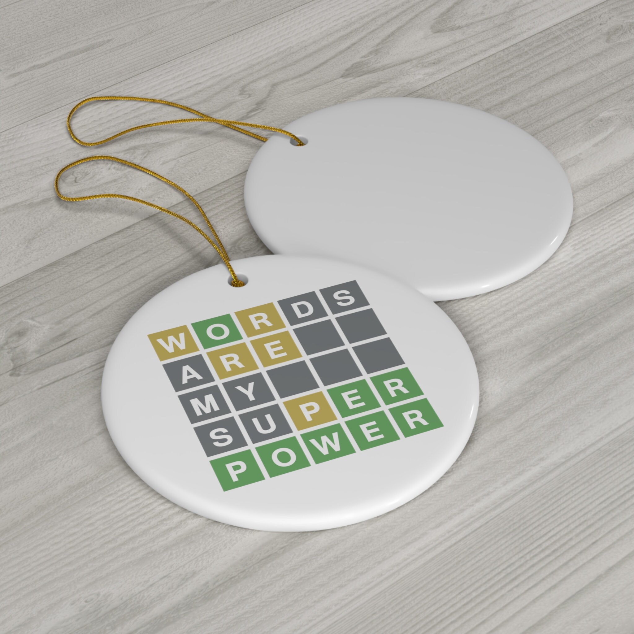 Wordle Ornament, Words Are My Super Power Wordle, Funny Wordle Addict ...