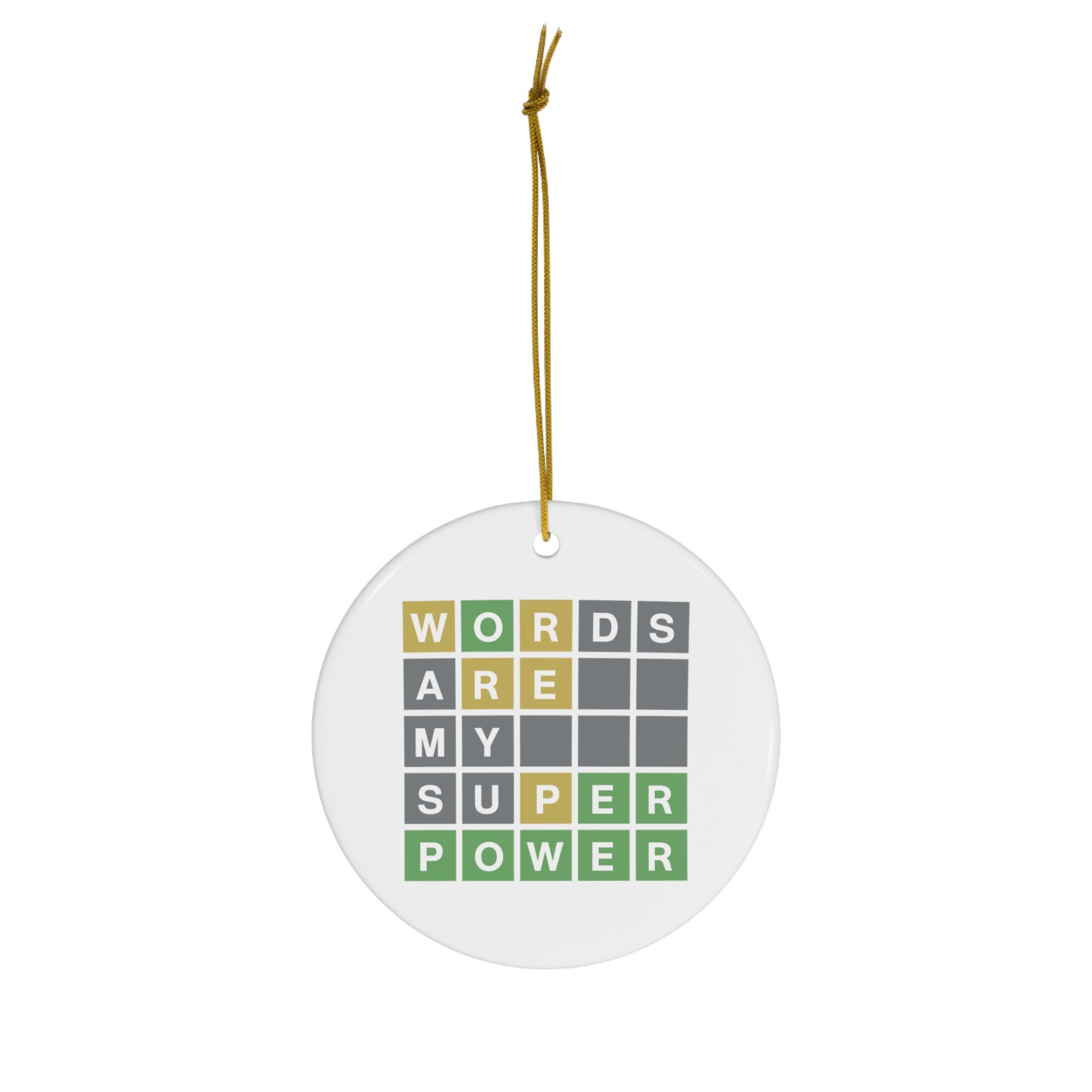 Wordle Ornament, Words Are My Super Power Wordle, Funny Wordle Addict ...