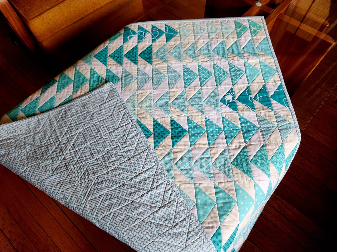 Baby Quilt "skies Are Blue" Crib Size 35"x38" - Etsy