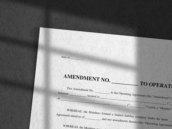 Amendment to Llc Operating Agreement PRINTABLE and EDITABLE - Etsy