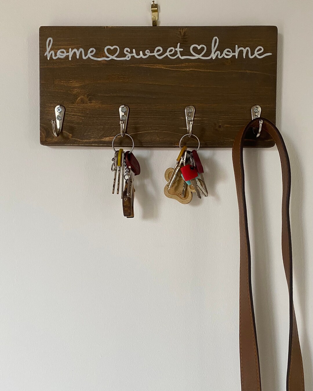 Wooden Wall Key Holder/ Wooden Key Holder With Personalized Writing ...