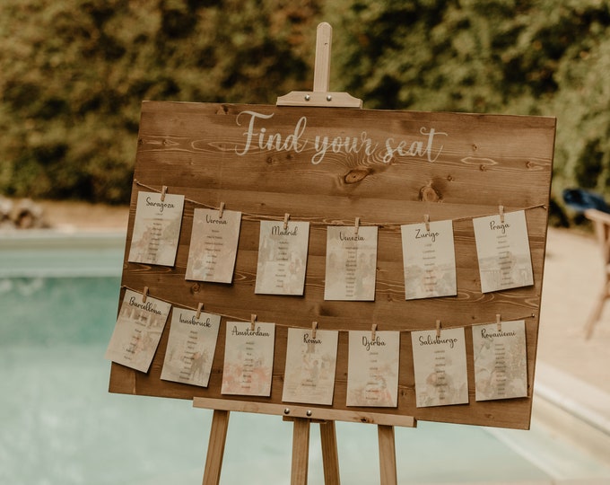 Personalized Wooden Tableau/ Personalized "find Your Seat" Wooden Table ...