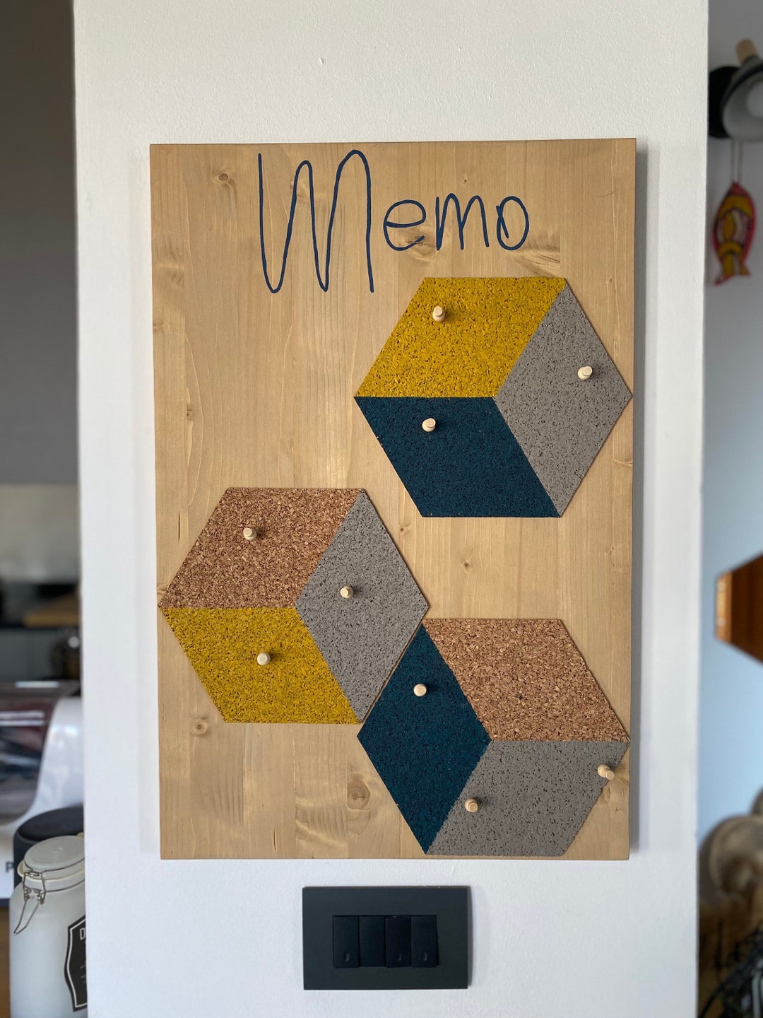 Memo Wooden Panel With Cork/memo Board With Cork/wall Cork for - Etsy