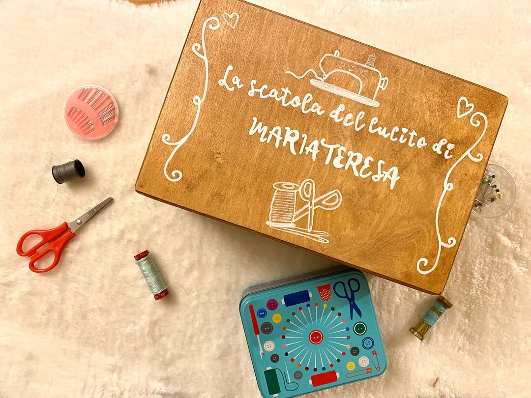 Wooden Sewing Box With Personalized Writing/sewing Wooden Box/ Tailor ...