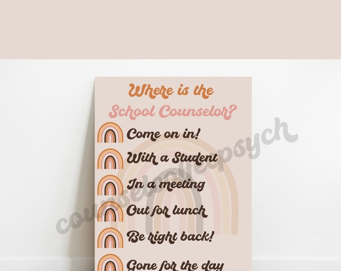 School Counselor Office Sign, Psychologist Office Sign, Psychology ...