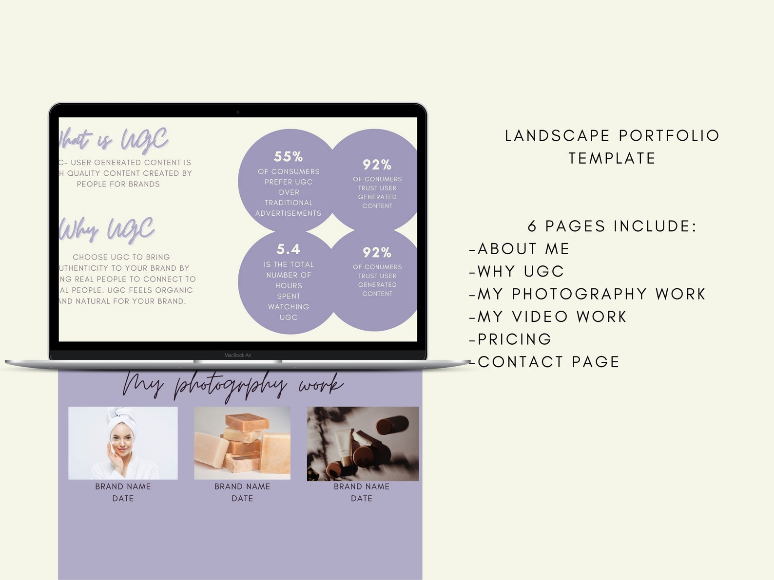 UGC Creator Portfolio Template Customizable Canva Portfolio Etsy