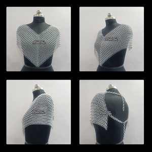 Chainmail Collar Aluminum Butted Ring Shoulder Armor Medieval Cosplay ...