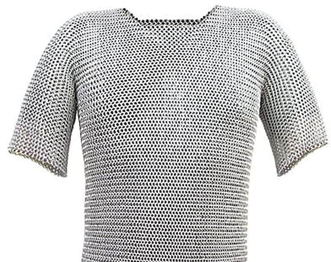 Medieval Chainmail Shirt Half Sleeve Aluminium Butted 10MM Ring 100% ...