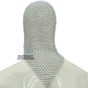 Chainmail Coif | 10mm | Butted | Aluminum | Medieval Hood Cosplay ...