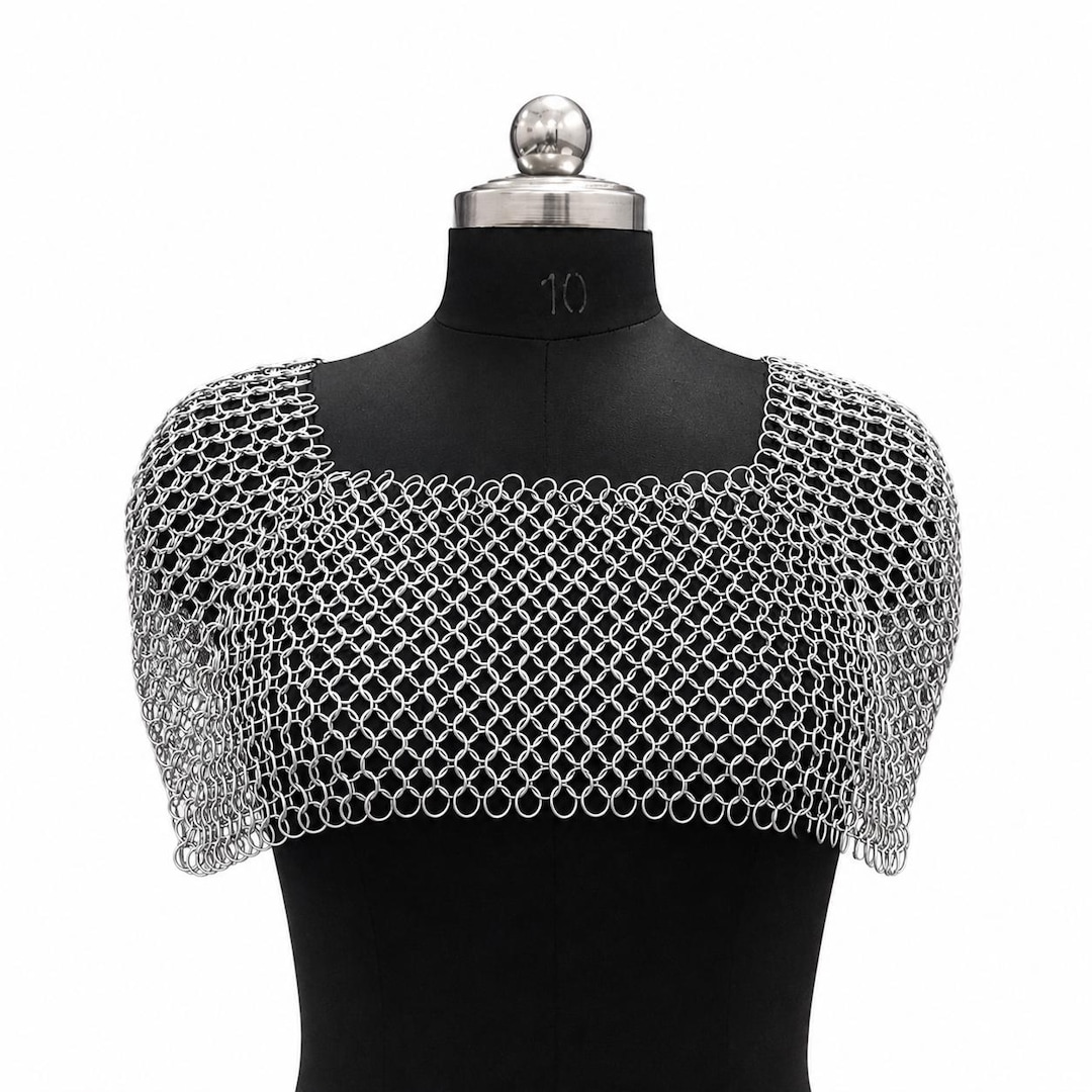 Medieval Aluminum Chainmail Shoulder Shawl Double Style 10mm Butted ...
