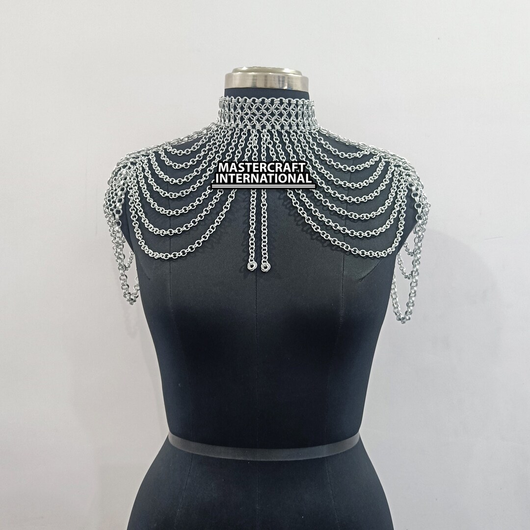Chainmail Collar, Shoulder Jewelry, Small Chain Layers Aluminum Jump ...
