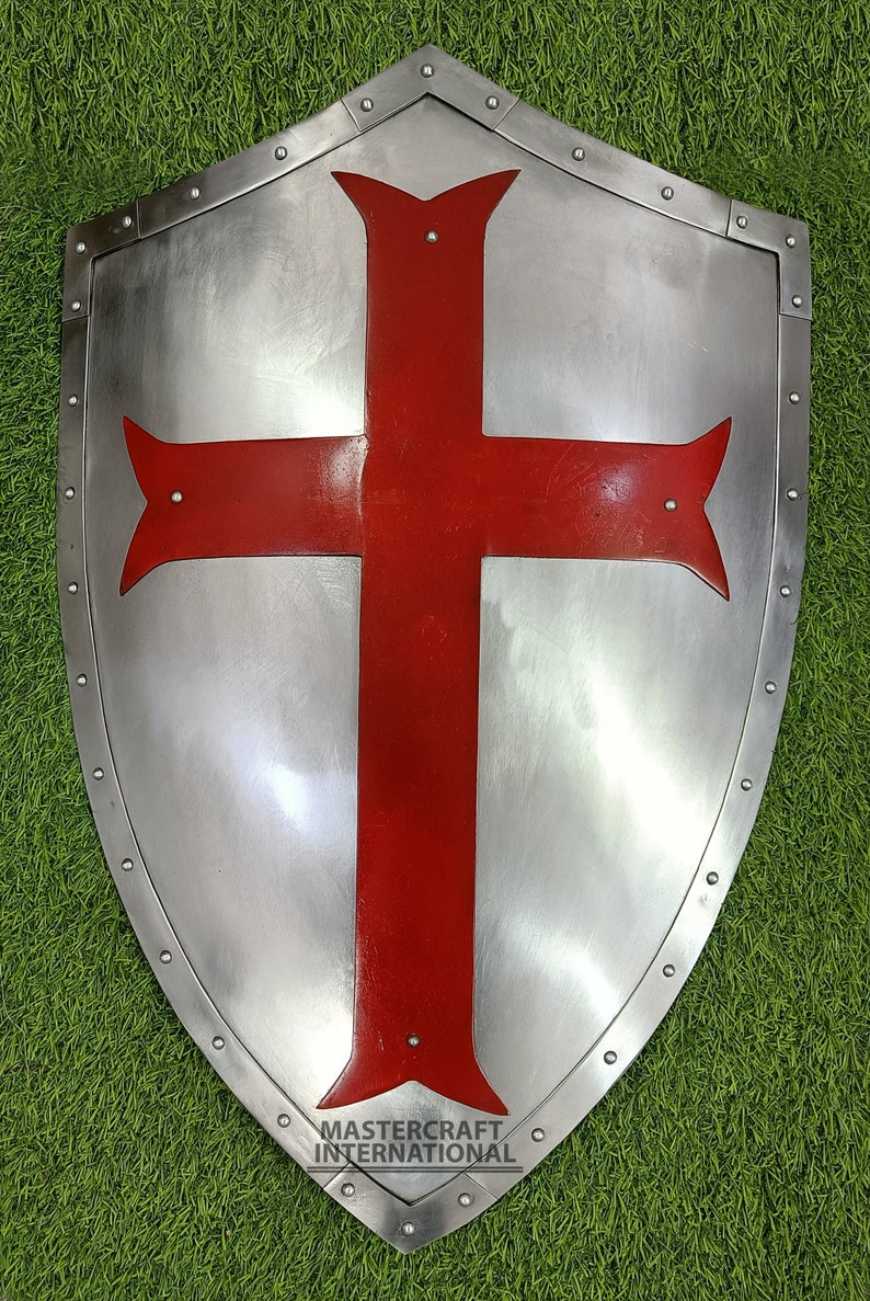 Medieval Armor Crusader Shield Battle Knight Templar Red Cross - Etsy