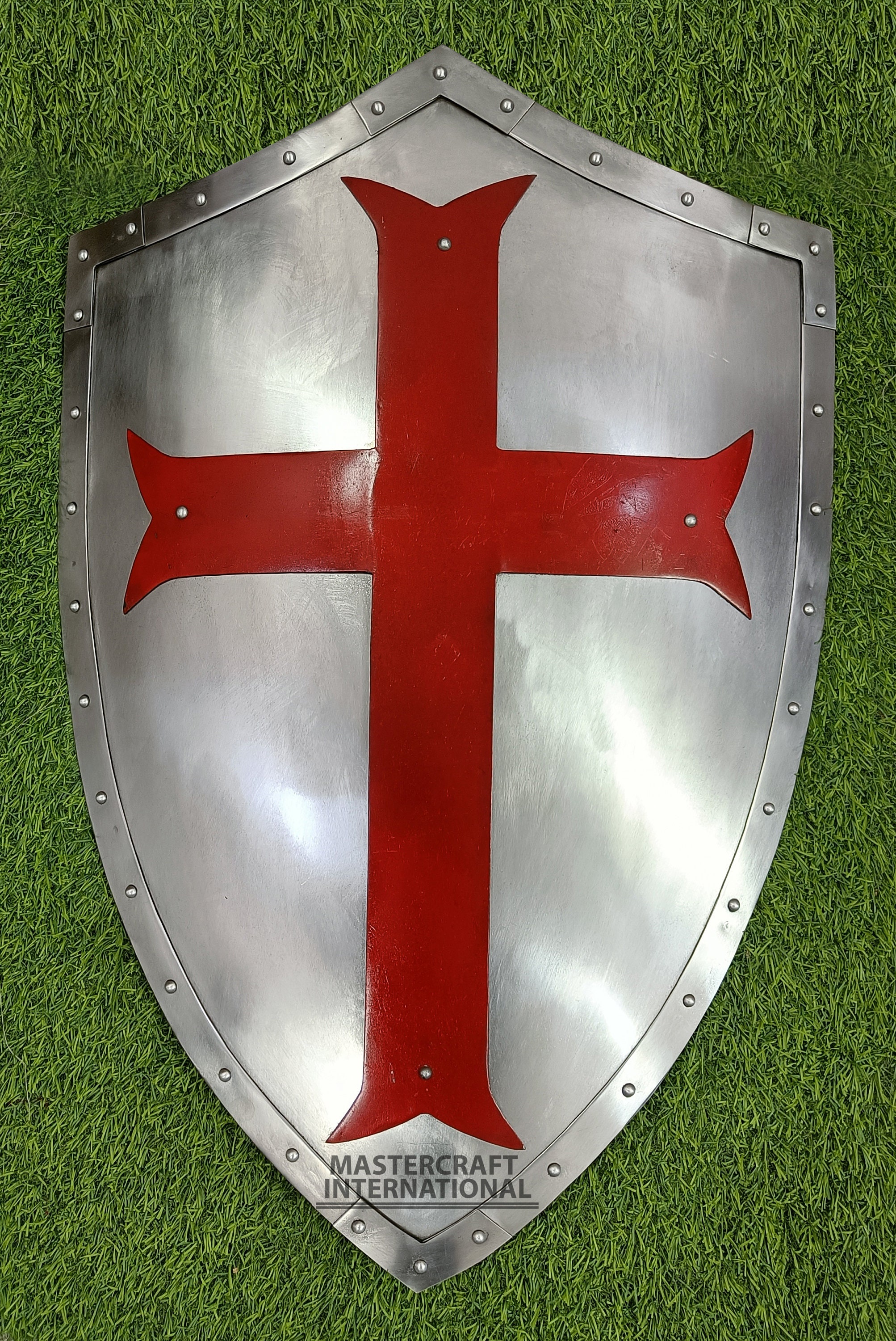 Medieval Armor Crusader Shield Battle Knight Templar Red Cross Design ...