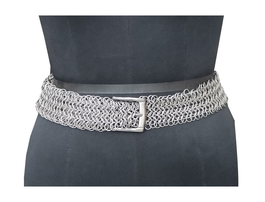 Medieval Mild Steel Butted Chainmail Belt 9mm Ring Handmade Waist Belt ...