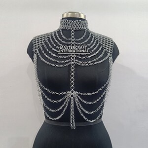 Chainmail Shoulder Jewelry Aluminum Medieval Halter Top, Rave Outfit ...