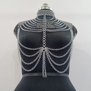 Chainmail Shoulder Jewelry Aluminum Medieval Halter Top, Rave Outfit ...