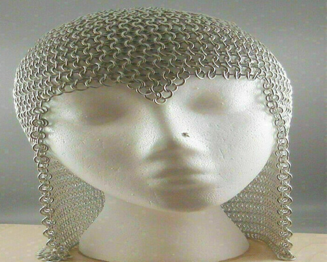 Chainmail Coif Aluminum Butted Ring Handmade Armor Rave Outfit Medieval ...