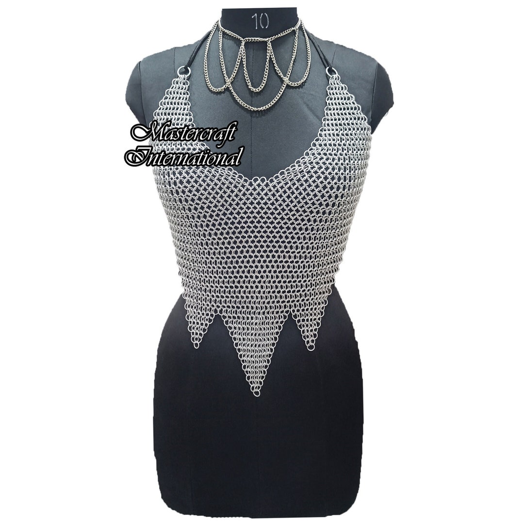 Chainmail Top Aluminum Butted Handmade Unique Design Medieval Halter ...