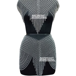 Aluminum Chainmail Collar and Skirt Set for Women Lightweight Medieval ...