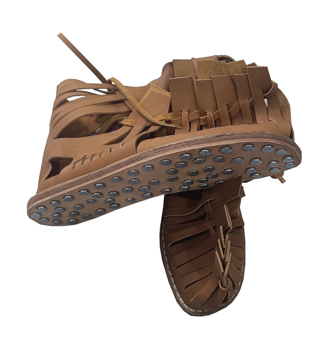 Medieval Roman Sandal Brown Calligue Legionnaire Leather Sandals Greek ...