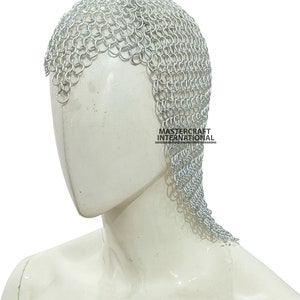 Chainmail Coif | 10mm | Butted | Aluminum | Medieval Hood Cosplay ...