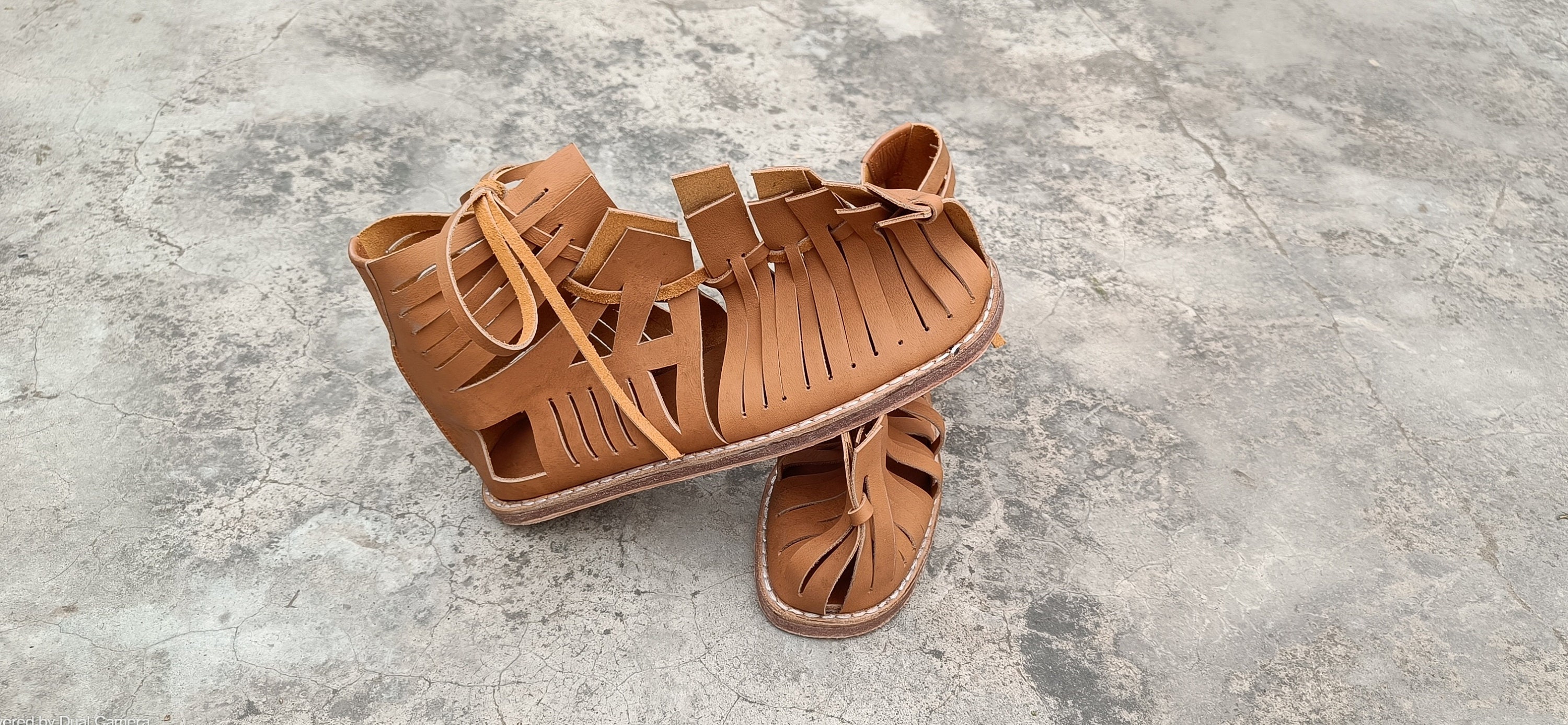 Medieval Roman Sandal Brown Calligue Legionnaire Leather Sandals Greek ...