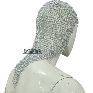 Chainmail Coif | 10mm | Butted | Aluminum | Medieval Hood Cosplay ...
