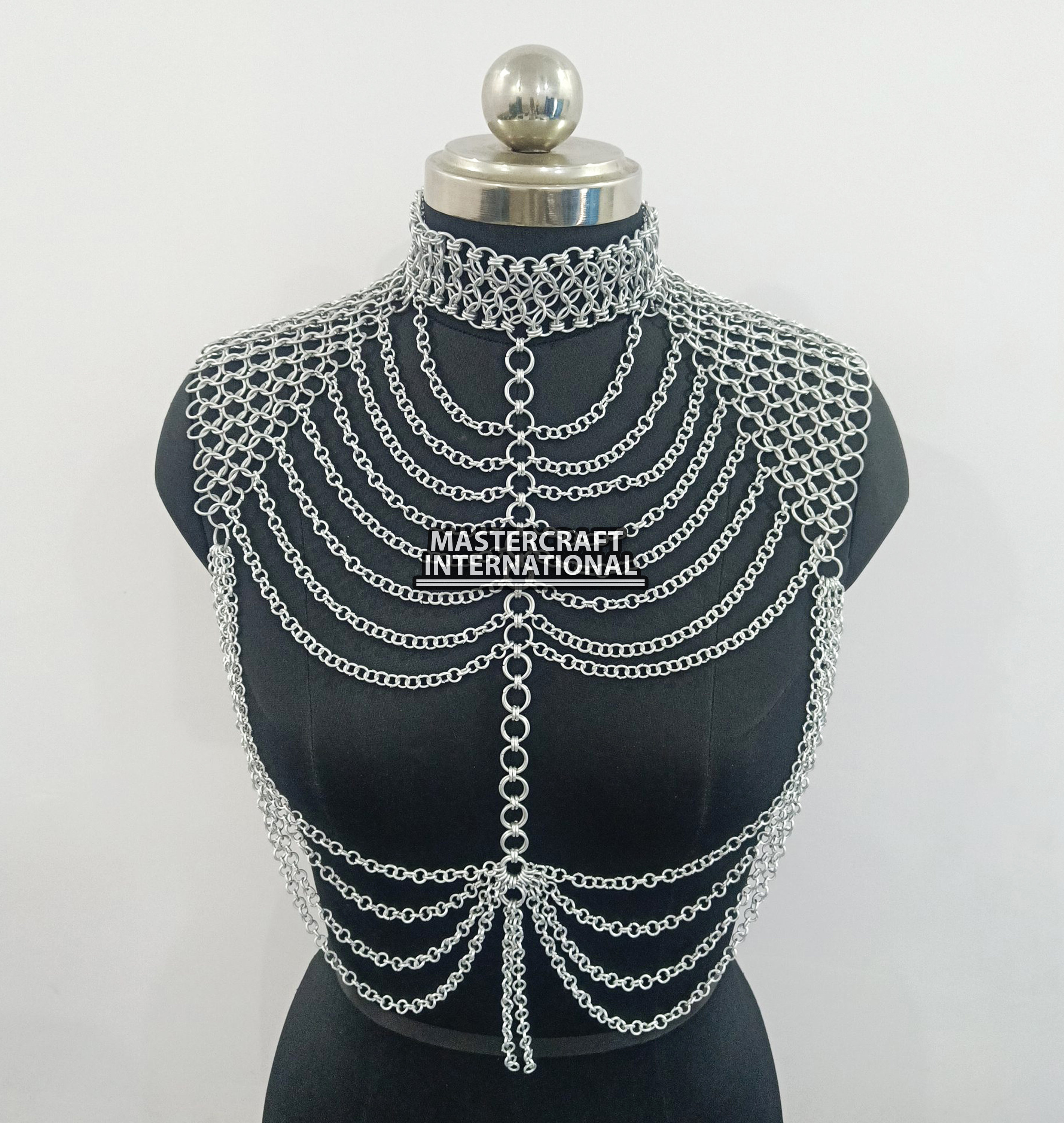 Aluminum Chainmail Top Lightweight Body Jewelry Medieval Armor Rave ...