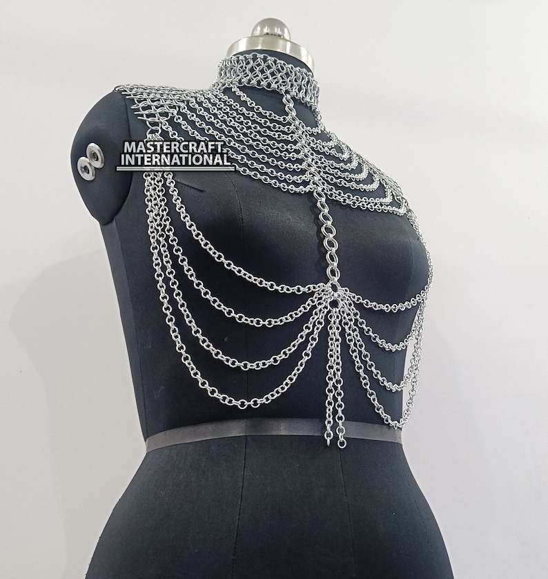 Aluminum Chainmail Shoulder Armor Lightweight Jewelry Medieval Rave ...