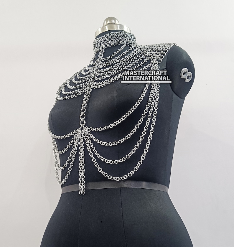 Aluminum Chainmail Top Lightweight Body Jewelry Medieval Armor Rave ...
