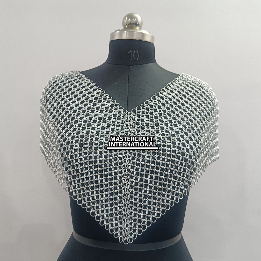Chainmail Collar Aluminum Butted Ring Shoulder Armor Medieval Cosplay ...