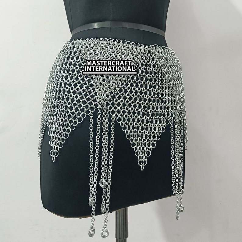 Handcrafted Aluminum Chainmail Skirt Medieval Armor Belt Lightweight ...