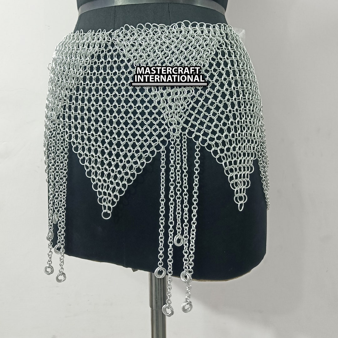 Chainmail Skirt Lightweight Aluminum Rave Outfit Handmade Medieval Ren ...