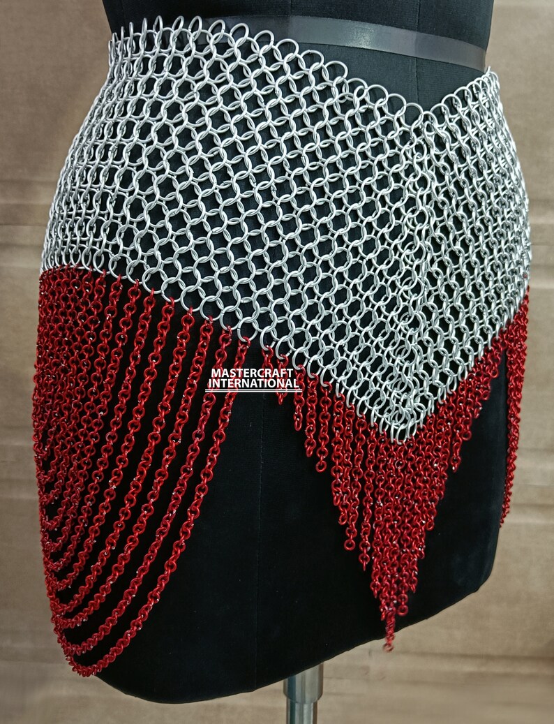 Chainmail Collar and Skirt Aluminum Chain Layers Neck Piece Shoulder ...