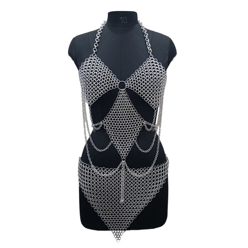 Chainmail Top and Skirt Aluminum Butted Ring Chain Layers Fancy and ...