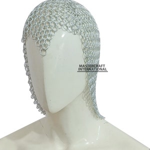 Chainmail Coif | 10mm | Butted | Aluminum | Medieval Hood Cosplay ...