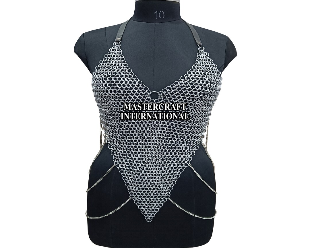 Chainmail Top Metal Chain Layers Aluminum Butted Ring Stylish Medieval ...