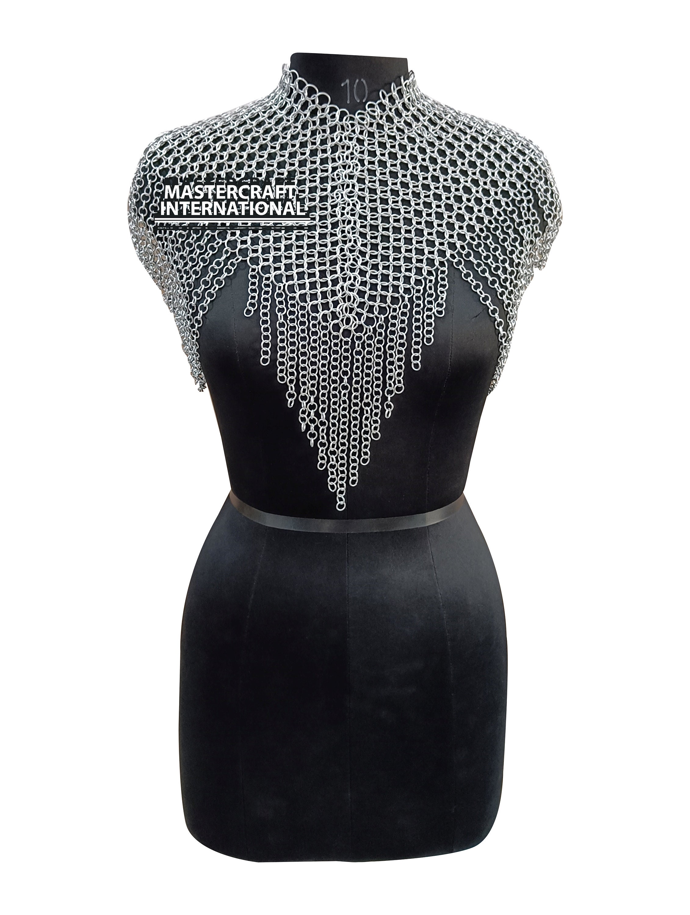 Aluminum Chainmail Collar and Skirt Set for Women Lightweight Medieval ...