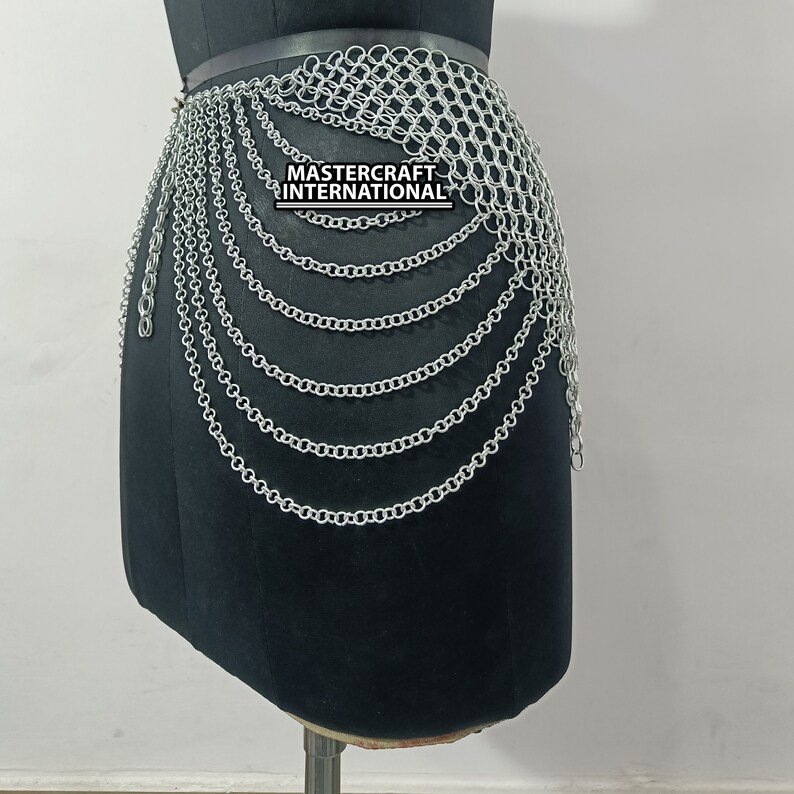 Handcrafted Aluminum Chainmail Skirt Medieval Armor Belt Lightweight ...