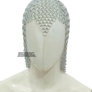 Chainmail Coif | 10mm | Butted | Aluminum | Medieval Hood Cosplay ...
