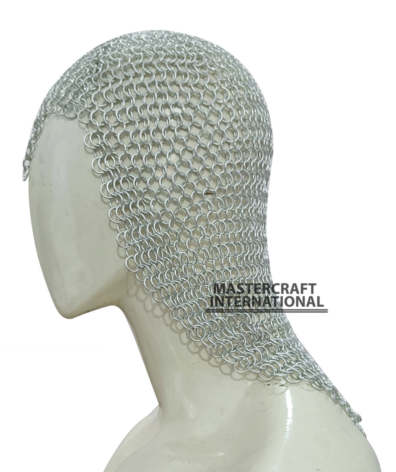 Chainmail Coif | 10mm | Butted | Aluminum | Medieval Hood Cosplay ...