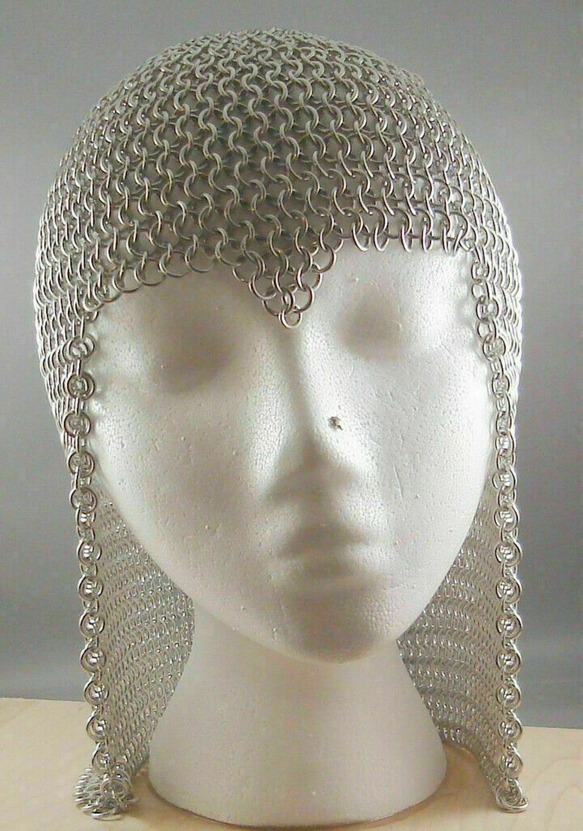 Medieval Aluminum Chainmail Coif 10mm Butted Ring Lightweight Hood LARP ...