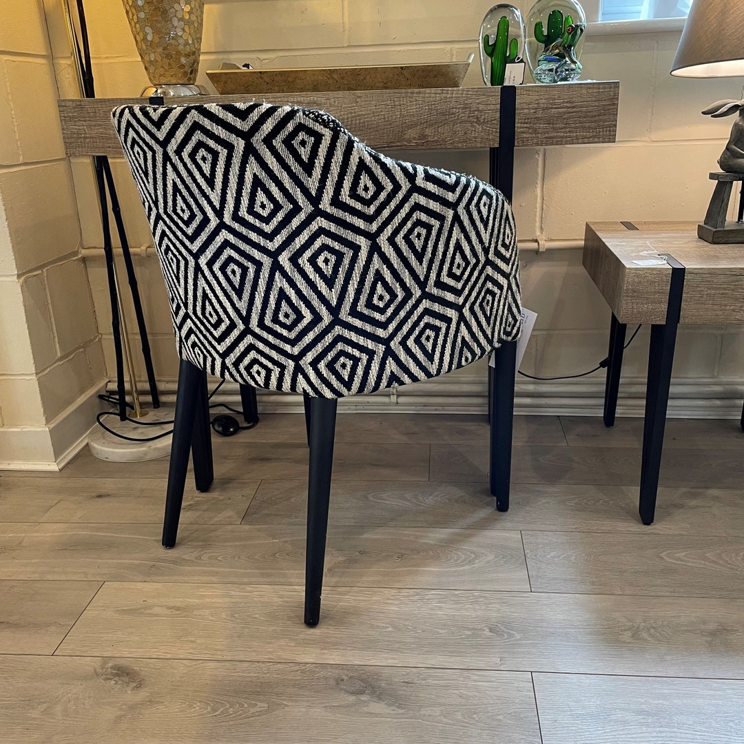 Brigida Fabric Linen Tub Chair With Black Legs - Etsy UK